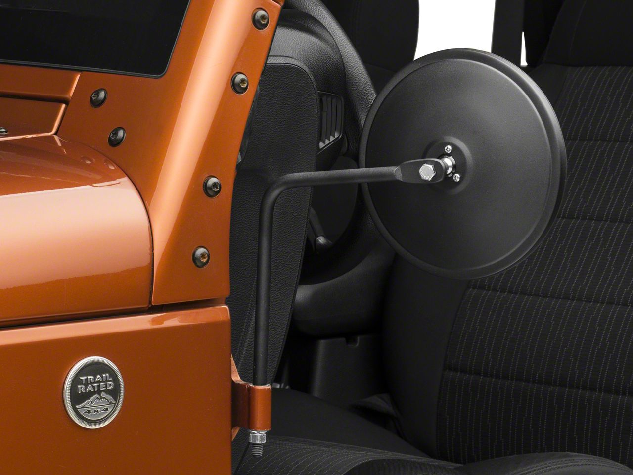 Barricade Jeep Wrangler Round Adventure Mirrors; Textured Black J102352 ...