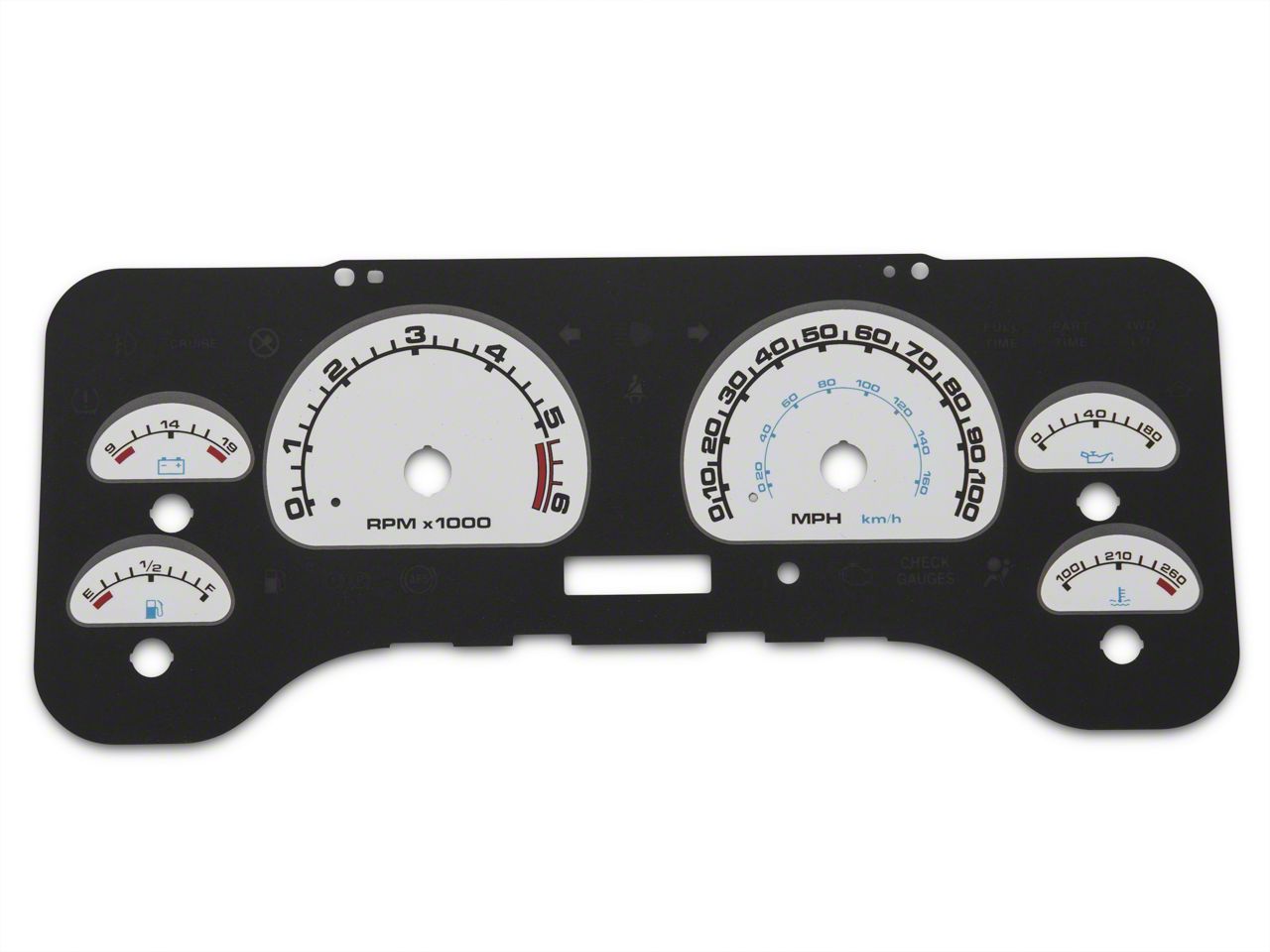 US Speedo Jeep Wrangler Daytona Edition Gauge Face; MPH; Full Time Icon ...
