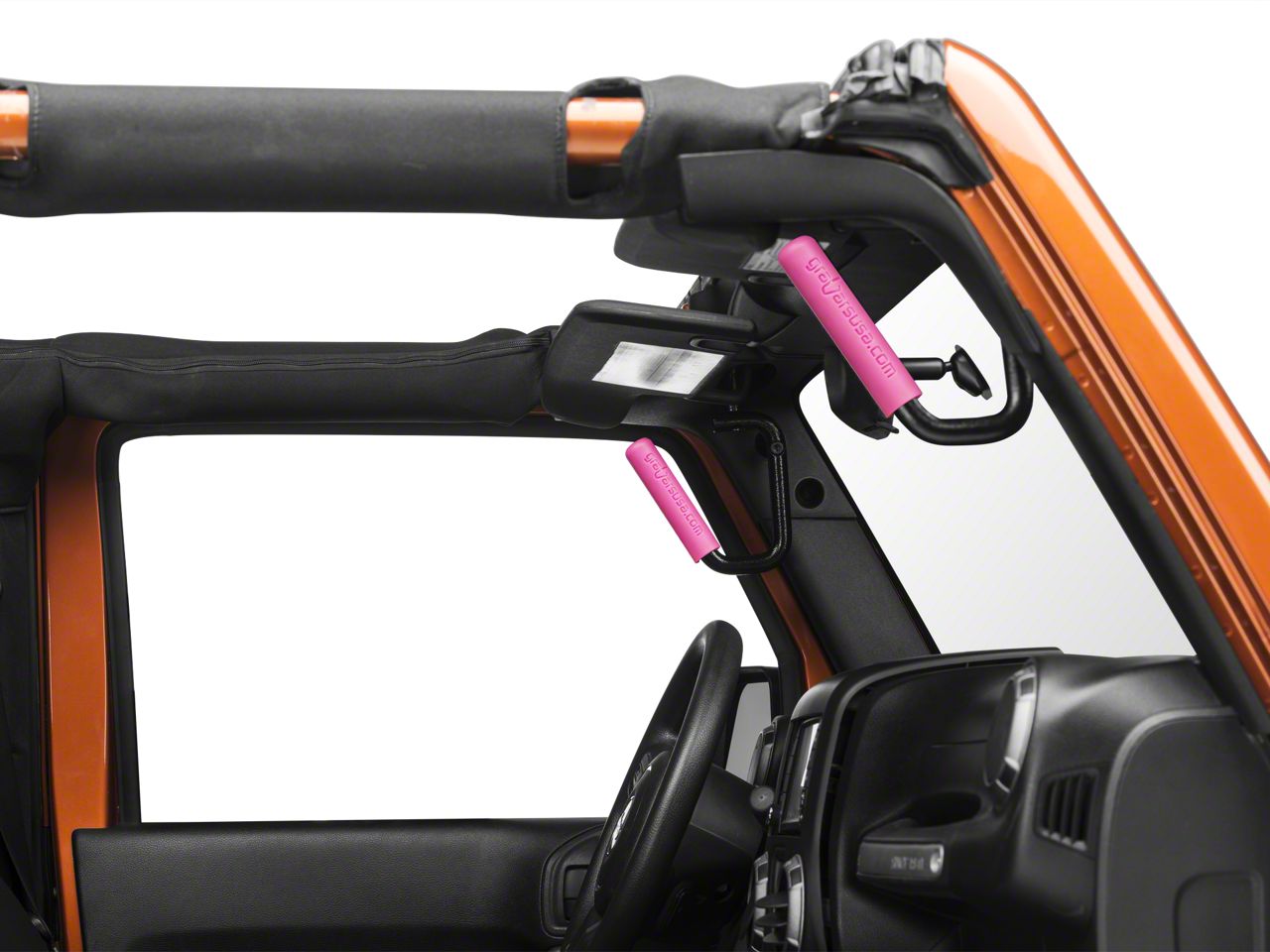 GraBars Jeep Wrangler Grab Handle Grips; Pink 1017P (87-18 Jeep ...