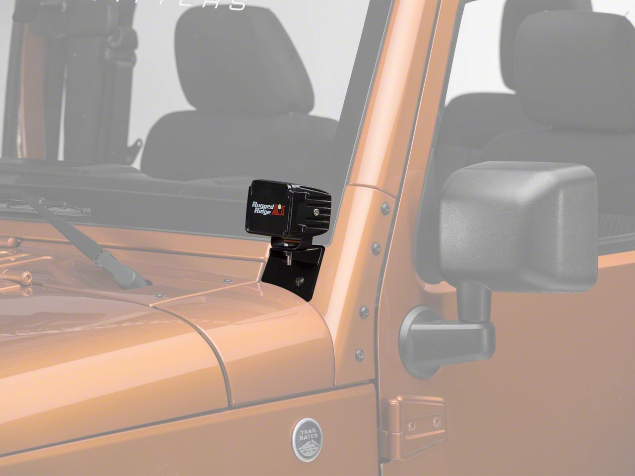 Rugged Ridge Jeep Wrangler 3-Inch Off-Road LED Light Cover - Black 15210.48