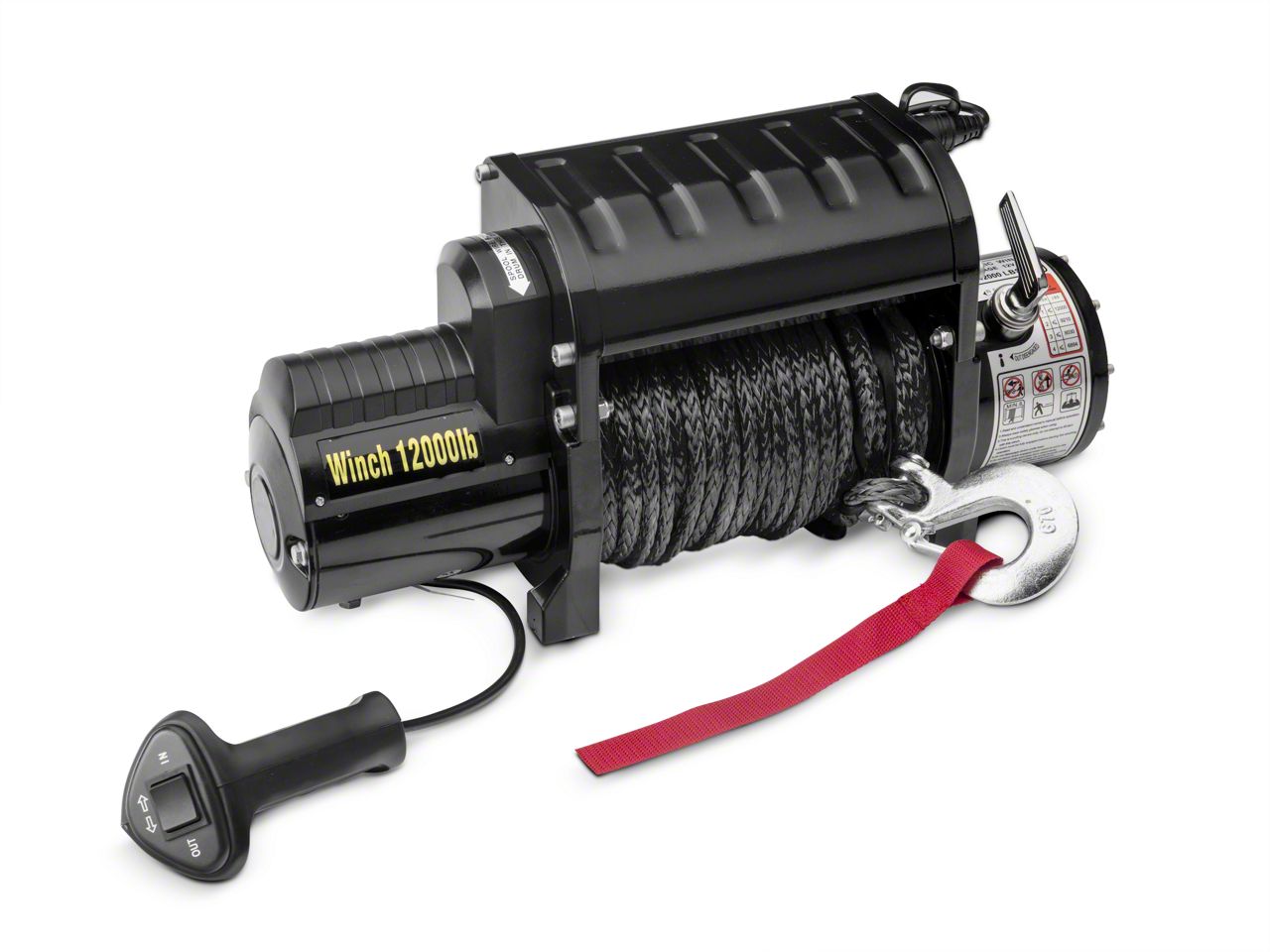 DV8 Offroad Jeep Wrangler 12,000 lb. Winch with Synthetic Line and ...