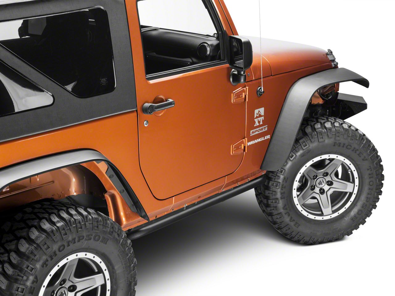N-Fab Jeep Wrangler Rock Rail; Textured Black J072RKR (07-18 Jeep ...