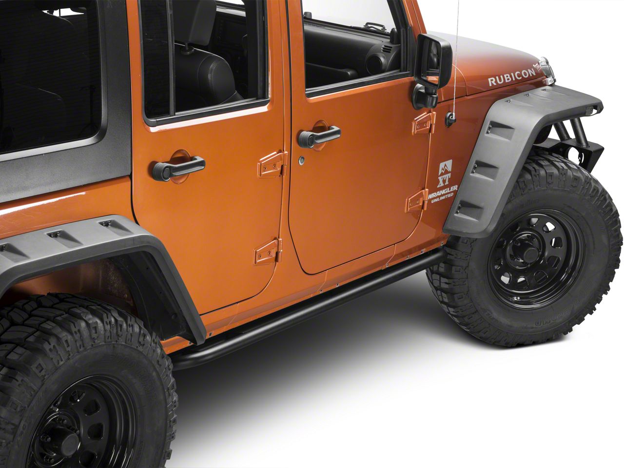 N-Fab Jeep Wrangler Rock Rail; Textured Black J074RKR (07-18 Jeep ...