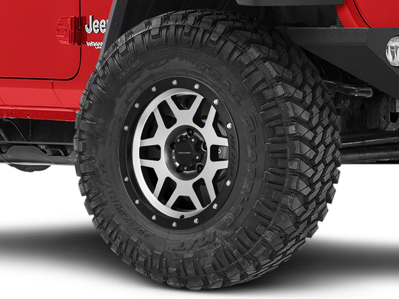 Pro Comp Wheels Jeep Wrangler Phaser Black Machined Wheel; 17x9 3541 ...