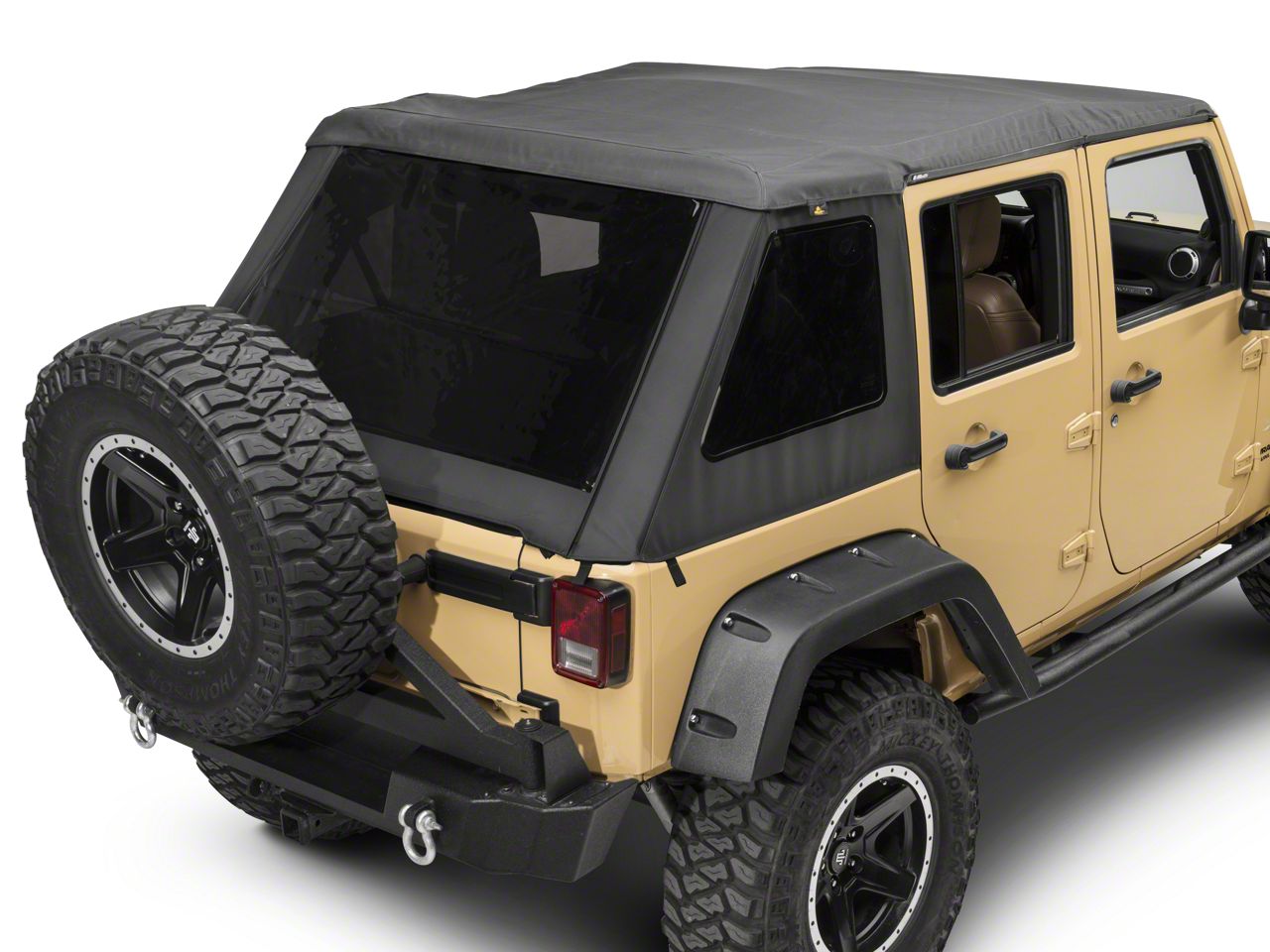 Bestop Jeep Wrangler Trektop NX Glide Soft Top; Black Diamond 54923-35 ...