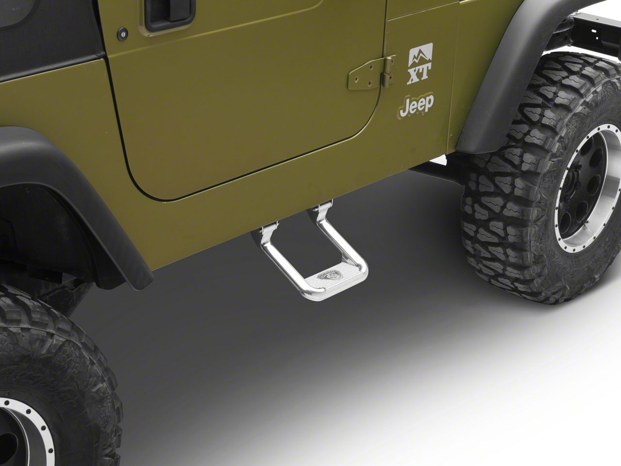 Carr Jeep Wrangler Hoop II Side Steps; Polished; Pair 102552 (97-06 ...