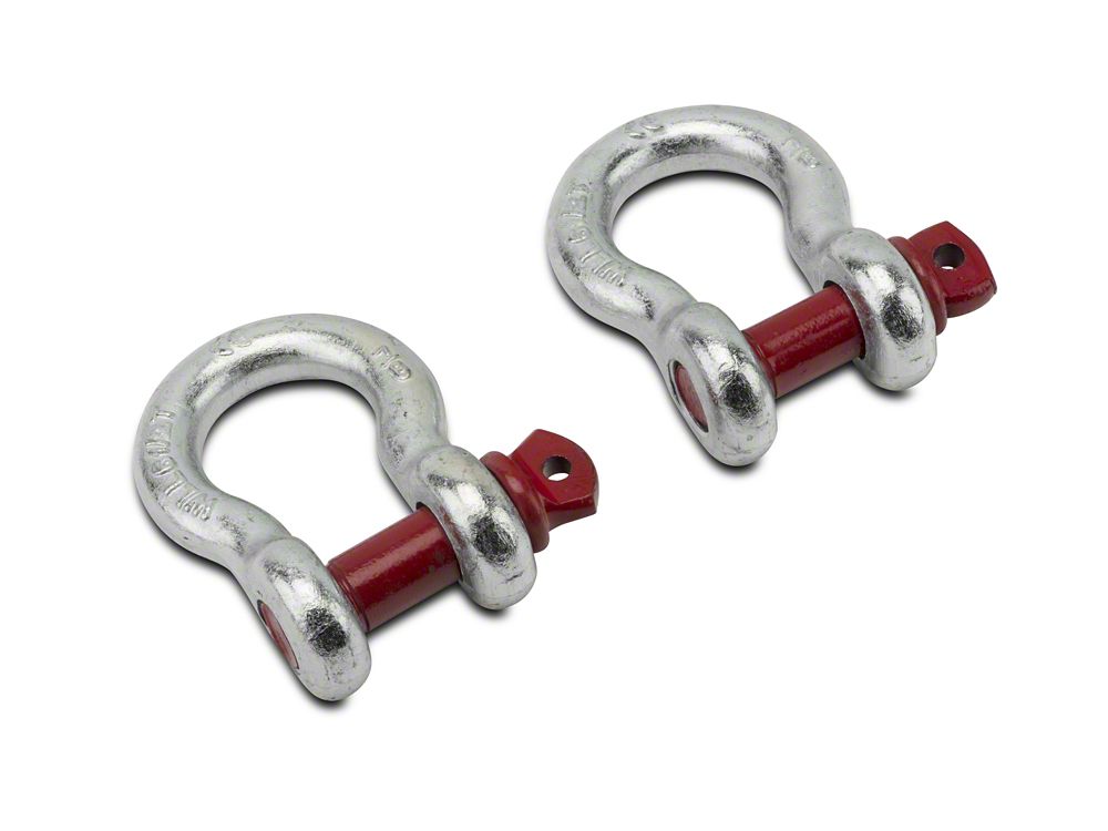 RedRock 7/8-Inch 13,500 lb. D-Ring Shackles; Silver | RedRock