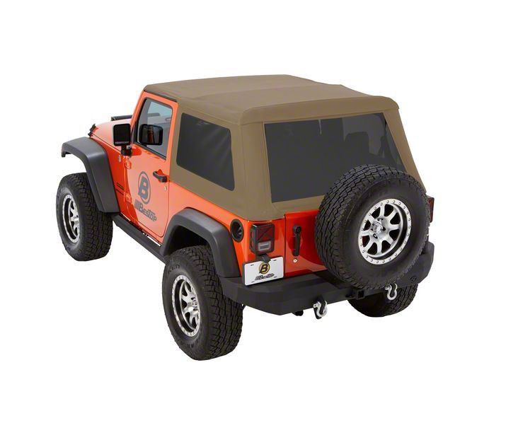 Bestop Jeep Wrangler Trektop NX Glide Soft Top; Tan Twill 54922-71 (07 ...