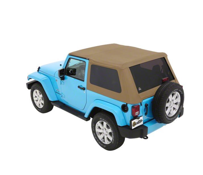 Bestop Jeep Wrangler Trektop NX Soft Top; Tan Twill 56852-71 (07-18 ...