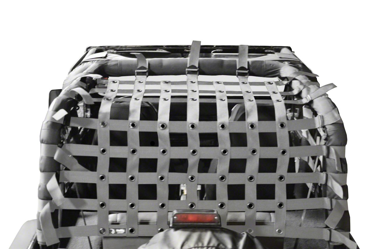 Steinjager Jeep Wrangler Teddy Top Cargo Net Kit - Gray J0047027 (87-95 ...