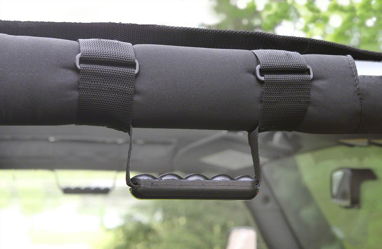 Steinjager Jeep Wrangler Roll Bar Wrap Around Grab Handle Kit - Black ...