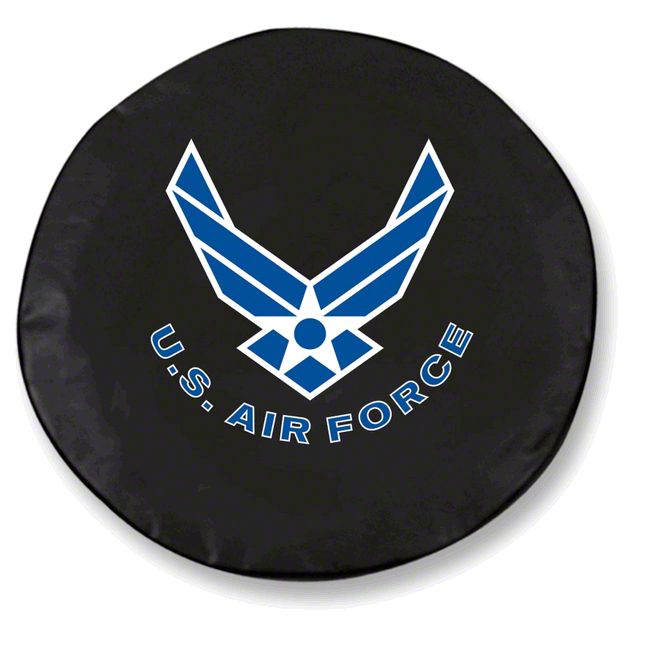 Jeep Wrangler U.S. Air Force Spare Tire Cover with Camera Port; Black ...