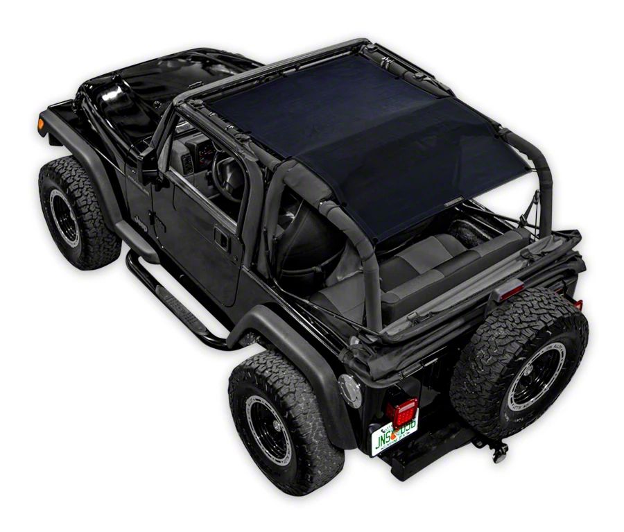 SpiderWeb Shade Jeep Wrangler Trail Mesh ShadeTop - Black SW1-TJ2D-TM ...