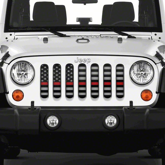 Jeep Wrangler Grille Insert; American Tactical Back the Red (07-18 Jeep ...