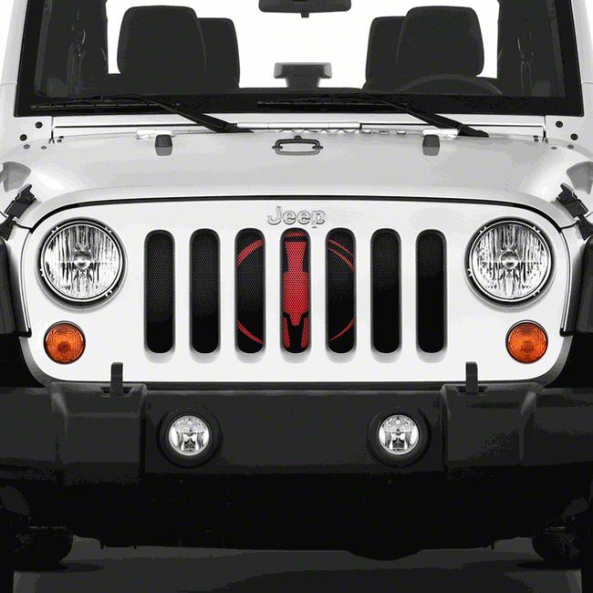 Jeep Wrangler Grille Insert; Red Warrior (07-18 Jeep Wrangler JK ...