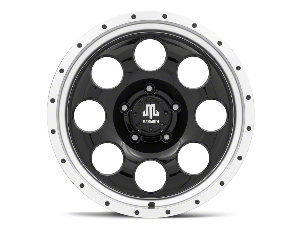 Mammoth 8 Aluminum Simulated Beadlock Black Wheel; 17x9; -6mm Offset ...