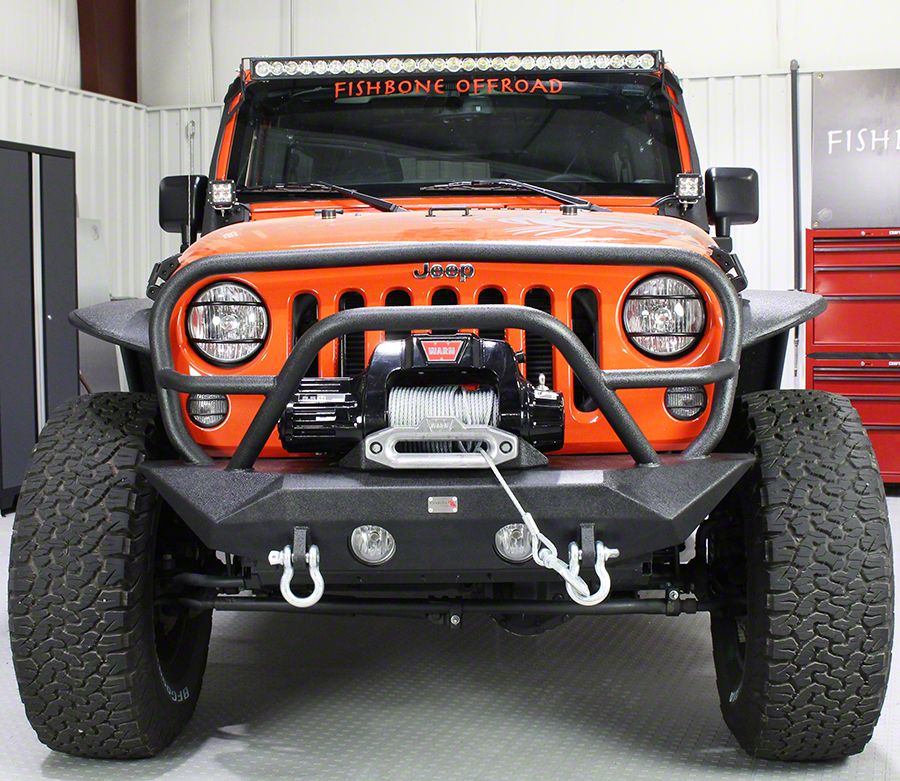 Fishbone Offroad Jeep Wrangler Manowar Front Mid-Width Bumper with ...