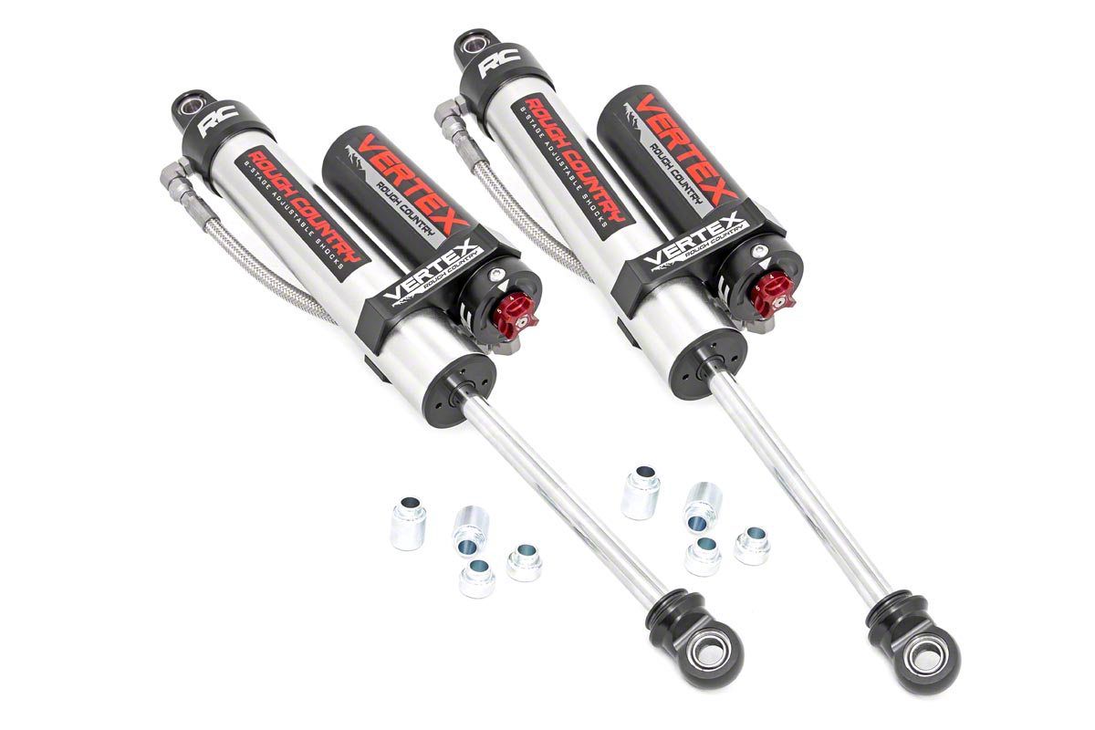 Rough Country Jeep Wrangler Adjustable Vertex Rear Shocks for 2 to 3 ...