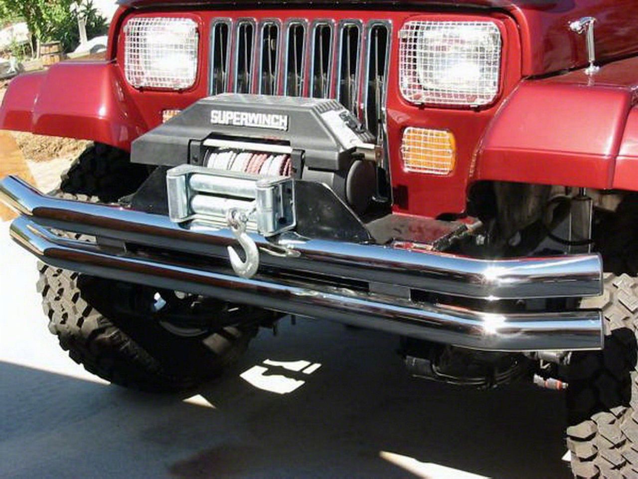 Jeep Wrangler Double Tube Front or Rear Bumper; Stainless Steel (76-06 ...
