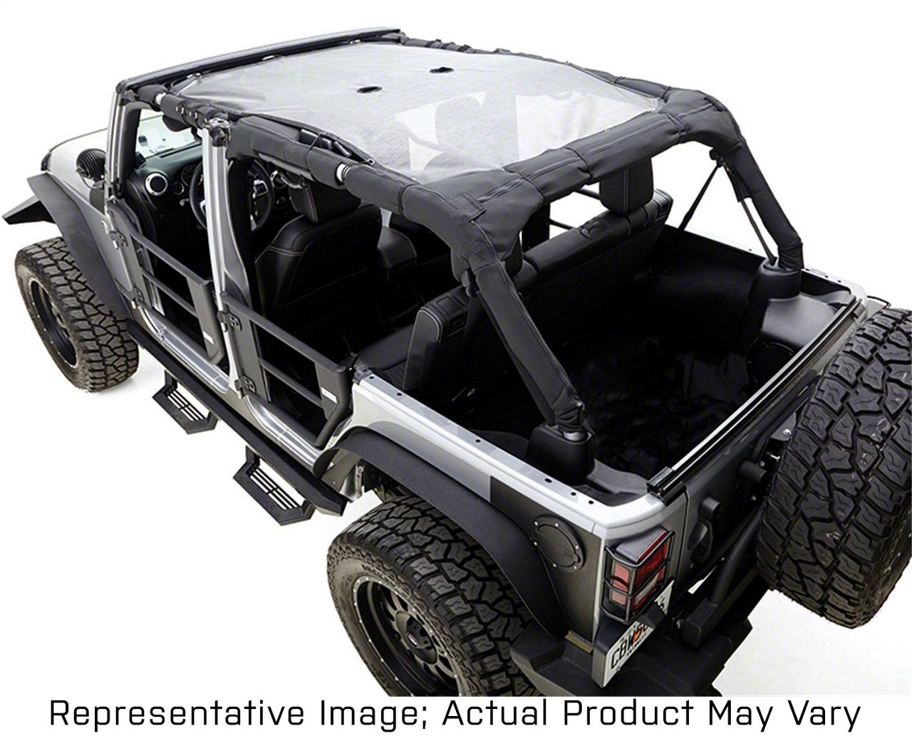 Jeep Wrangler Extended Mesh Shade Top; Black Mesh (07-18 Jeep Wrangler ...