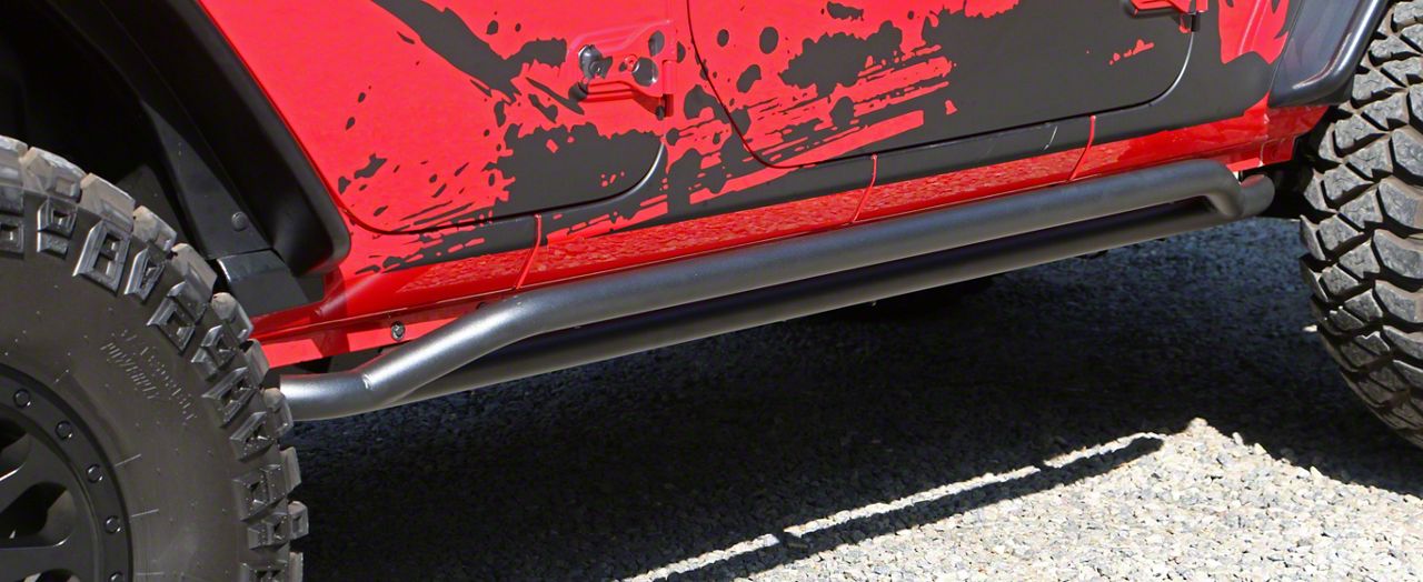 Jeep Wrangler Rail Side Rocker Guard Steps; Black (18-24 Jeep Wrangler ...