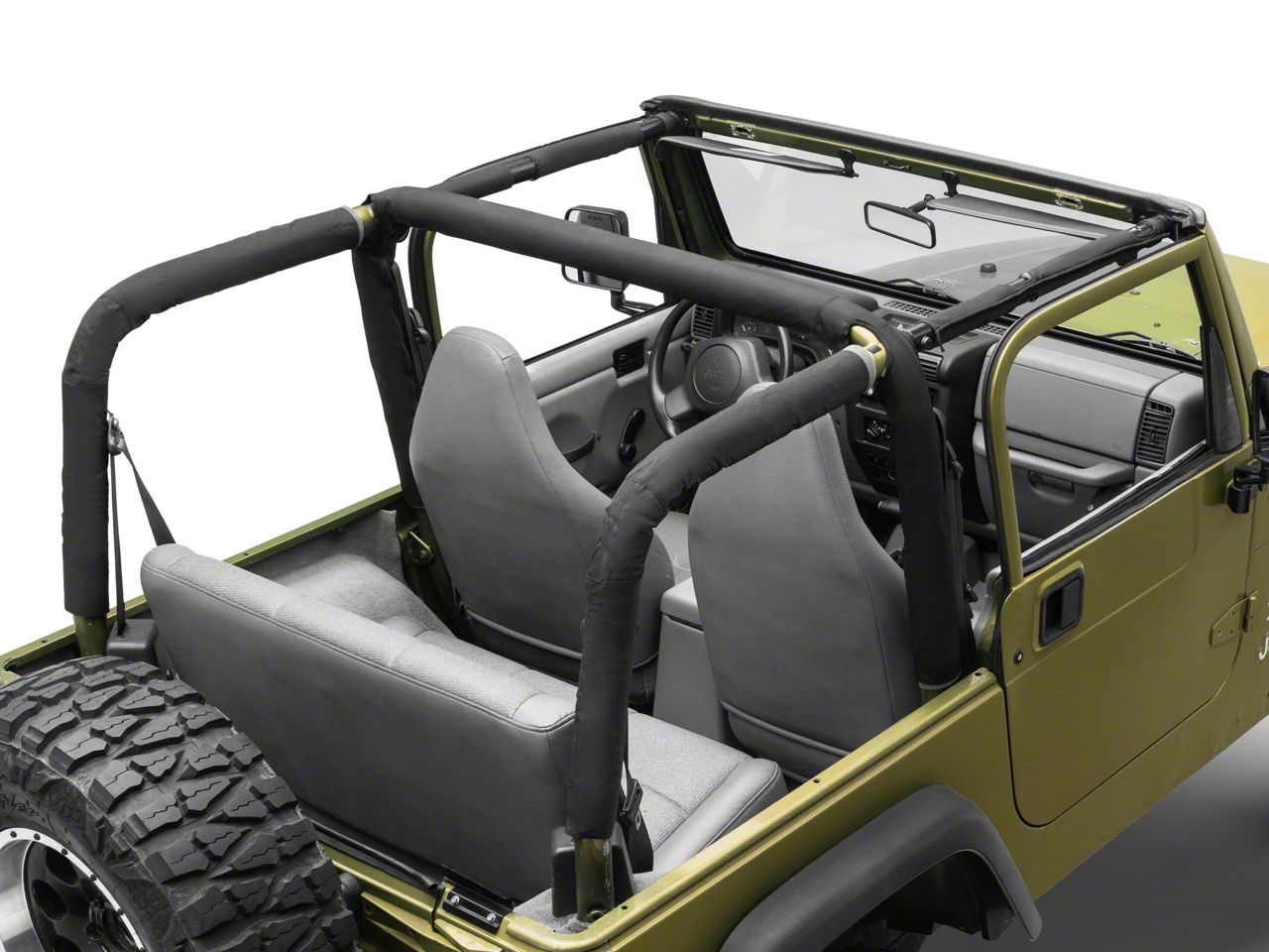 Jeep Wrangler Roll Bar Pad Kit; Black Denim (97-02 Jeep Wrangler TJ)