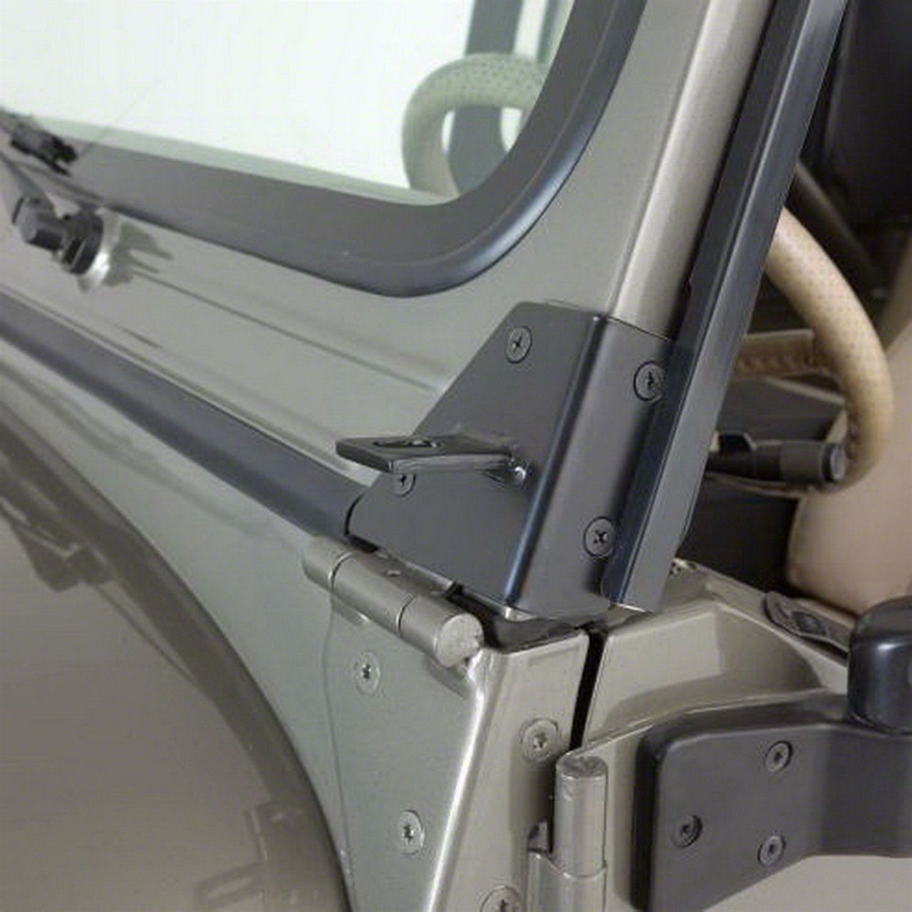 Jeep Wrangler Windshield Hinge Light Mounting Brackets; Black (76-95 ...