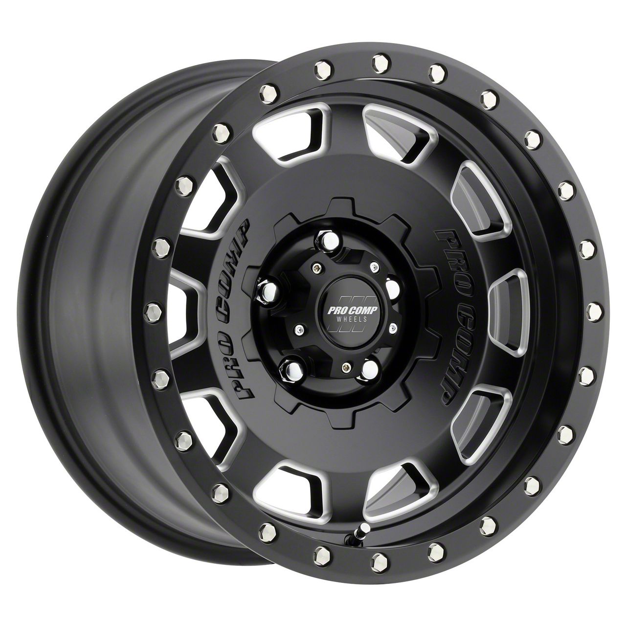 Pro Comp Wheels Jeep Wrangler Hammer Satin Black Milled Wheel; 17x9 ...