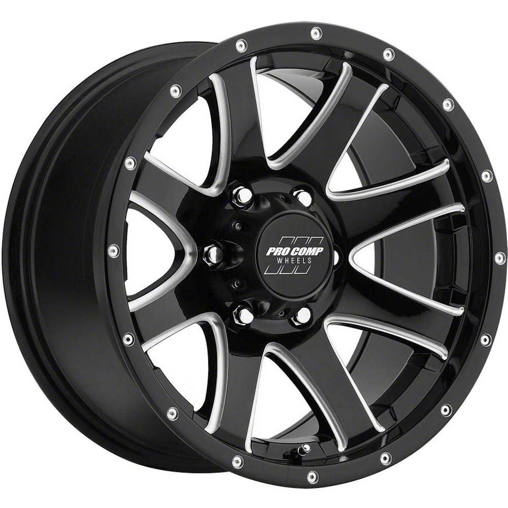 Pro Comp Wheels Jeep Wrangler Patriot Gloss Black Milled Wheel; 17x9 ...