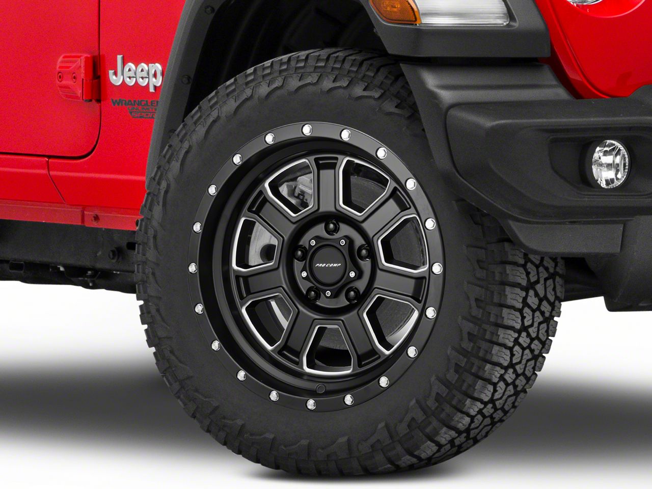 Pro Comp Wheels Jeep Wrangler Sledge Satin Black Milled Wheel; 20x9 ...