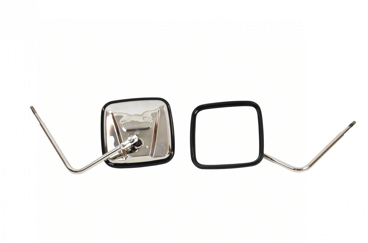 Jeep Wrangler Outback Mirrors; Polished (66-24 Jeep CJ5, CJ7, Wrangler ...