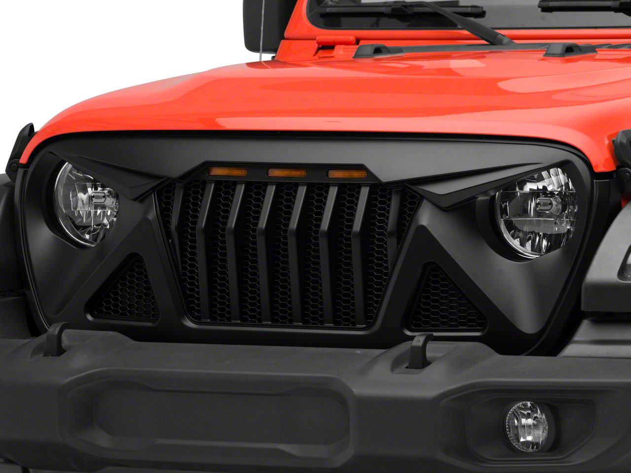RedRock Jeep Wrangler Predator Grille with Amber LED J139099-JL (18-24 ...