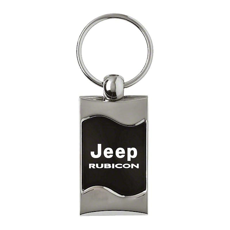 Jeep Wrangler Key Chain; Rubicon Rectangular Wave Key Fob