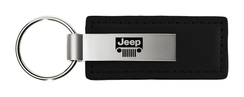 Jeep Wrangler Key Chain; Jeep Grill Leather Key Fob