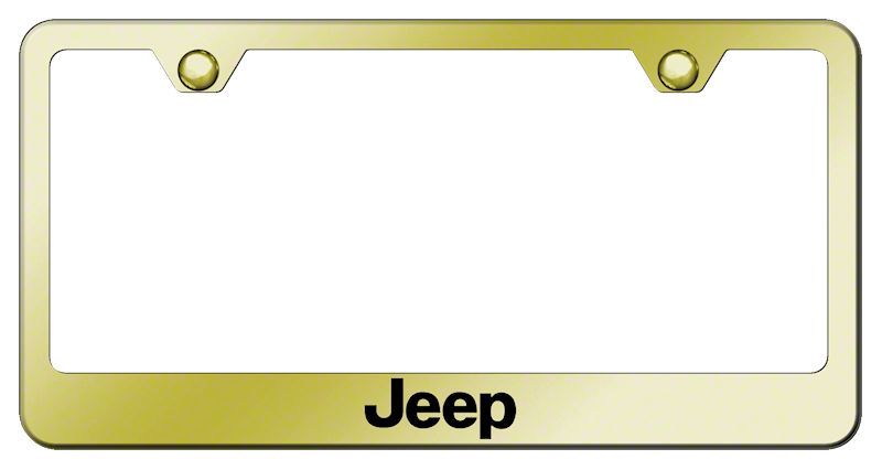 Jeep Wrangler Jeep Laser Etched License Plate Frame; Gold (Universal ...