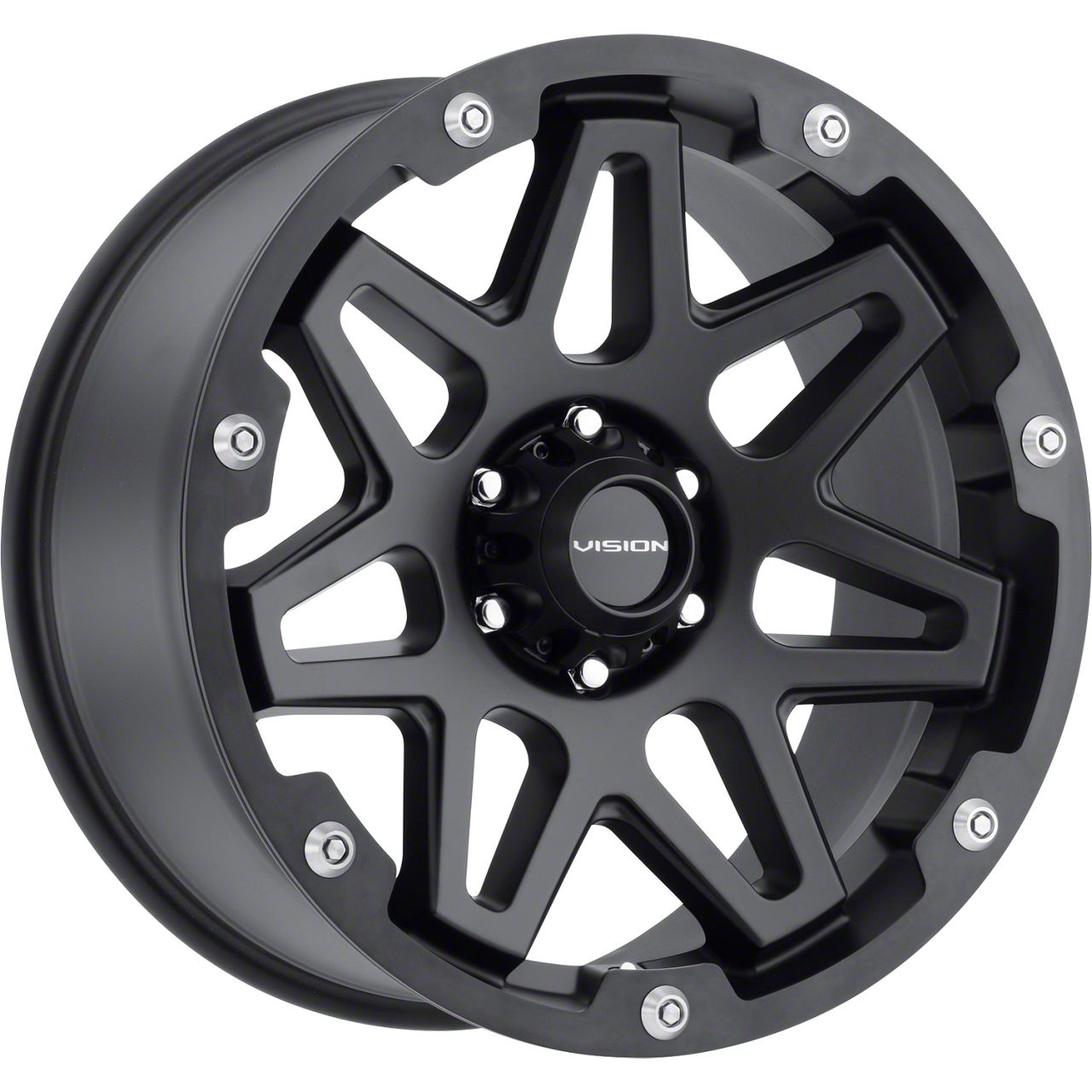 Vision Off-Road Jeep Wrangler Se7en Satin Black Wheel; 17x9 416-7973SB ...