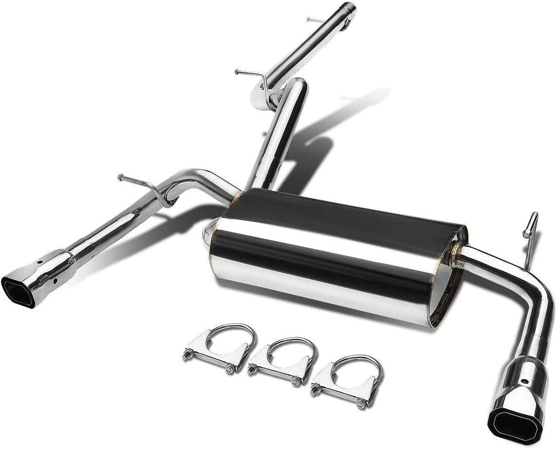 Jeep Wrangler Muffler Catback Exhaust System; Dual-Squared Roll Tip ...