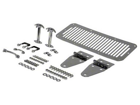 Rugged Ridge Jeep Wrangler Complete Hood Set - Stainless Steel 11101.01 ...