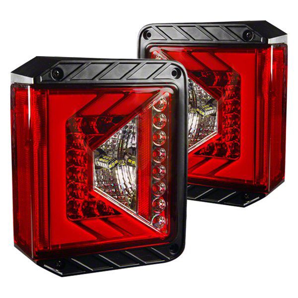 Jeep Wrangler Renegade Series LED Tail Lights; Chrome Housing; Red Lens ...