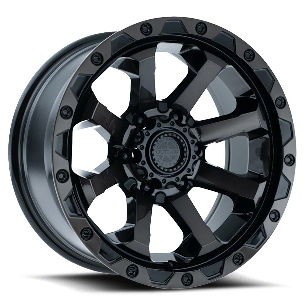 American Outlaw Wheels Jeep Wrangler Capone Gloss Black with Dark Tint ...
