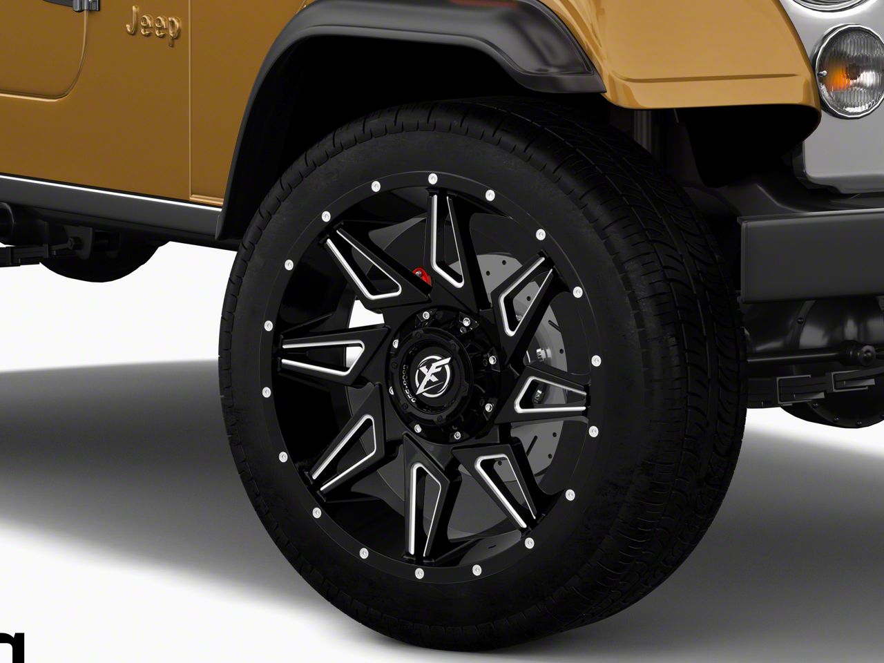 XF Offroad Jeep Wrangler XF-218 Gloss Black Milled Wheel; 20x9 XF ...