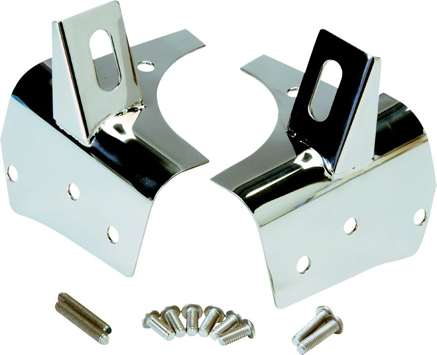 Jeep Wrangler Light Bracket; Polished Stainless Steel; Pair (97-06 Jeep ...