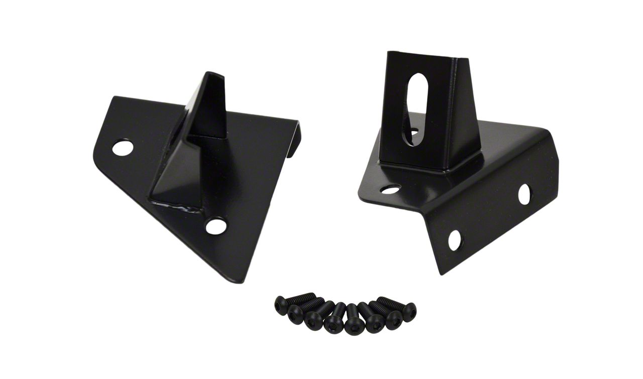 Jeep Wrangler Light Bracket; Black Powder Coated Stainless Steel; Pair ...