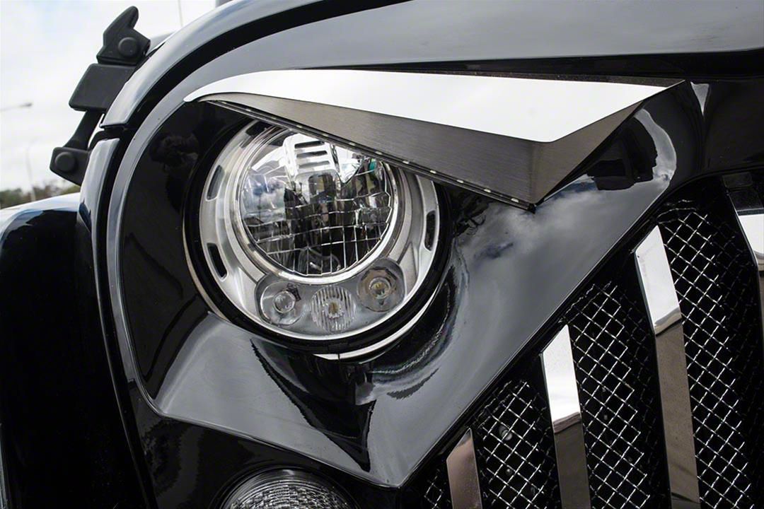 Jeep Wrangler Eyebrow Kit; White; LED Illumination (07-18 Jeep Wrangler ...