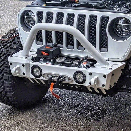 Hauk Off-Road Jeep Wrangler Predator Series Front Bumper; Gloss White ...