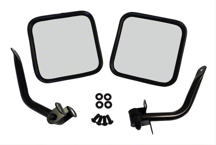 Jeep Wrangler Side Mirrors; Black (76-95 Jeep CJ5, CJ7 & Wrangler YJ ...