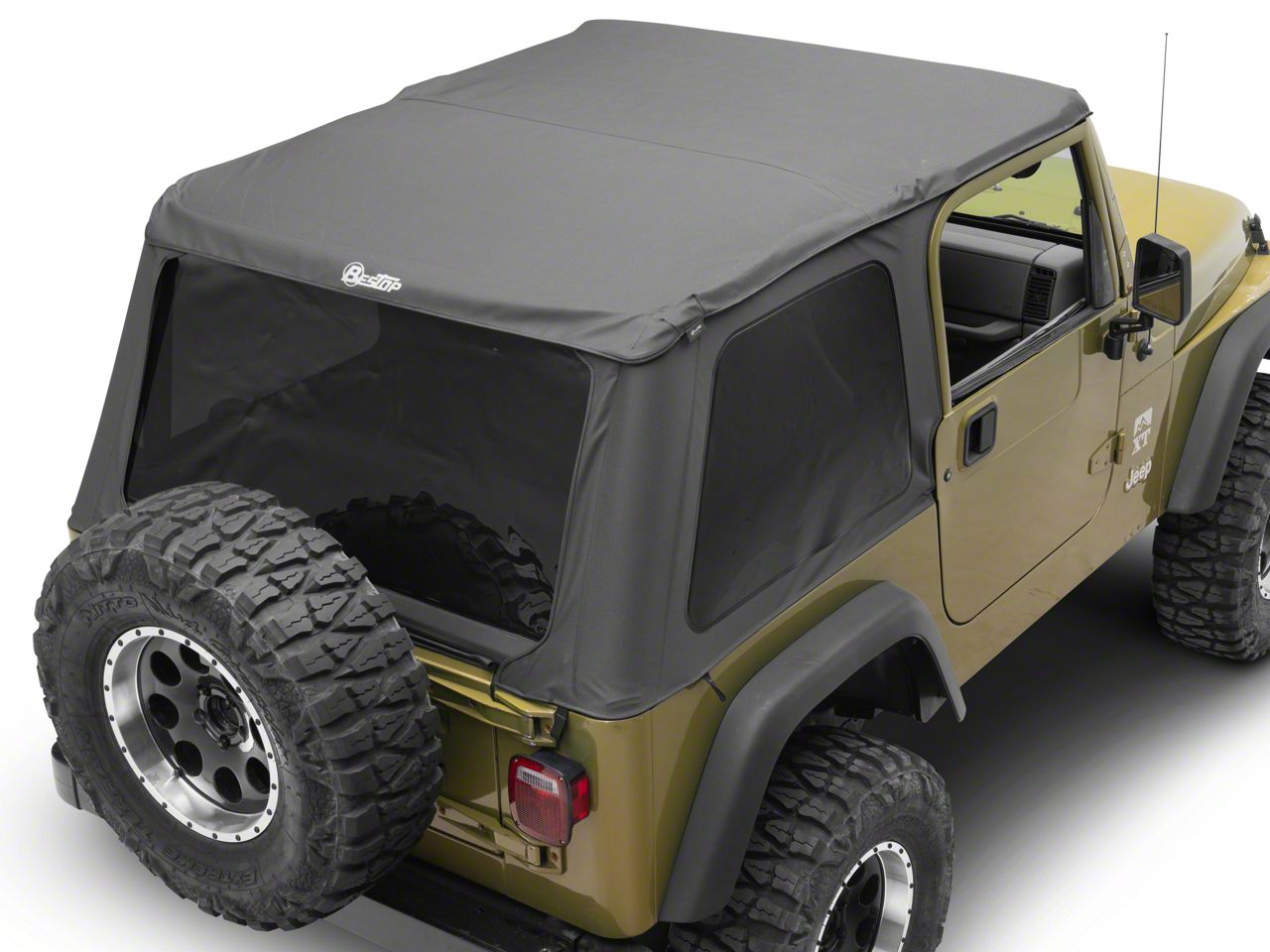 Bestop Jeep Wrangler Trektop NX Soft Top - Black Denim 56820-15 (97-06 ...
