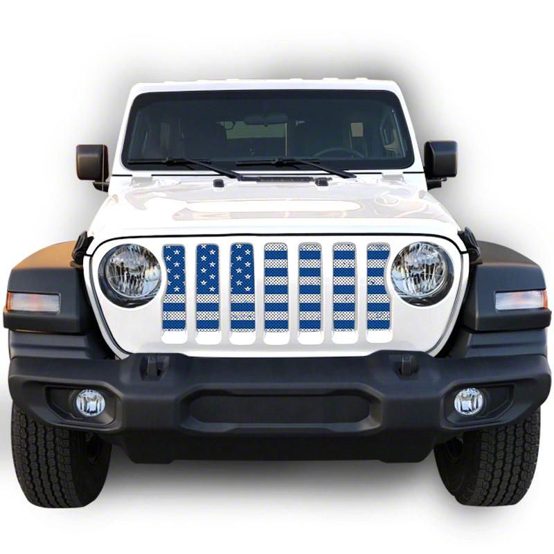 Under The Sun Inserts Jeep Wrangler Grille Insert; Distressed White and ...