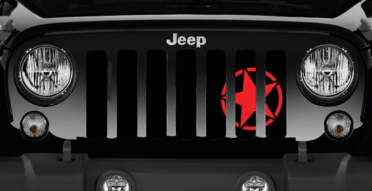Jeep Gladiator Grille Insert; Oscar Mike Red (20-24 Jeep Gladiator JT ...