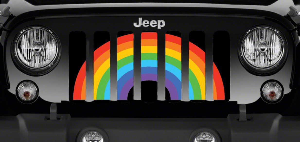 Jeep Wrangler Grille Insert; Rainbow Pride Flag (07-18 Jeep Wrangler JK ...
